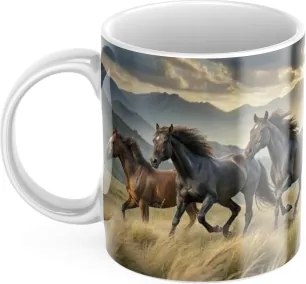 Keramický hrníček Koně a Hory 450ml