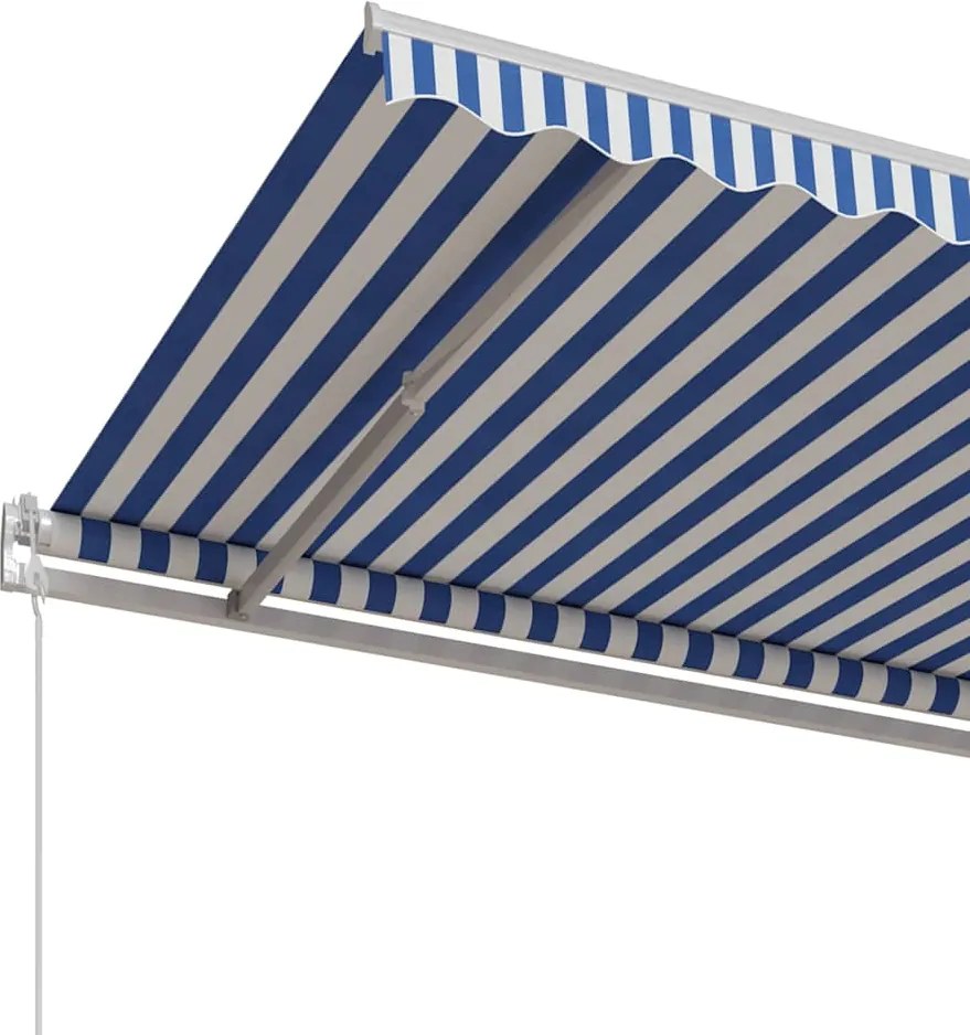 Automatická zatahovací markýza 400 x 350 cm modrobílá 3068986