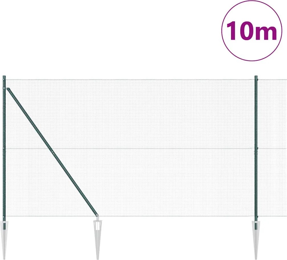 Svařované drátěné ploty s hroty 10 x 1,5 m Ocel potažená PVC 3352058