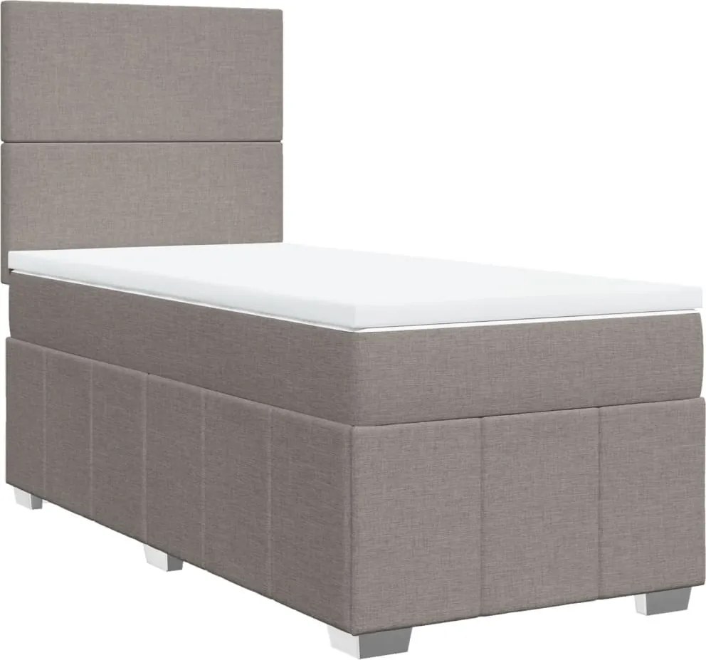 Box spring postel s matrací taupe 100 x 200 cm textil 3291576