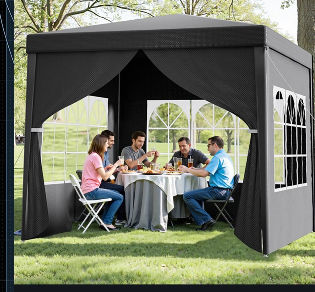 Zahradní altán Toboli – 3 × 3 m, šedá (63420)