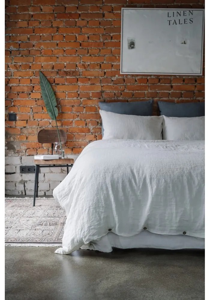 Bílé lněné prostěradlo 230x270 cm White – Linen Tales