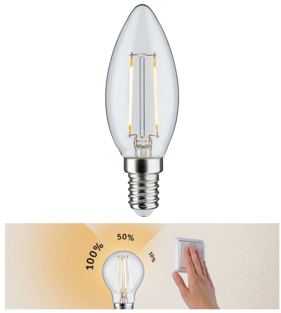 Paulmann 28572 LED žárovka, 2,5W E14 2700K tříkrokové stmívání, výška 8cm