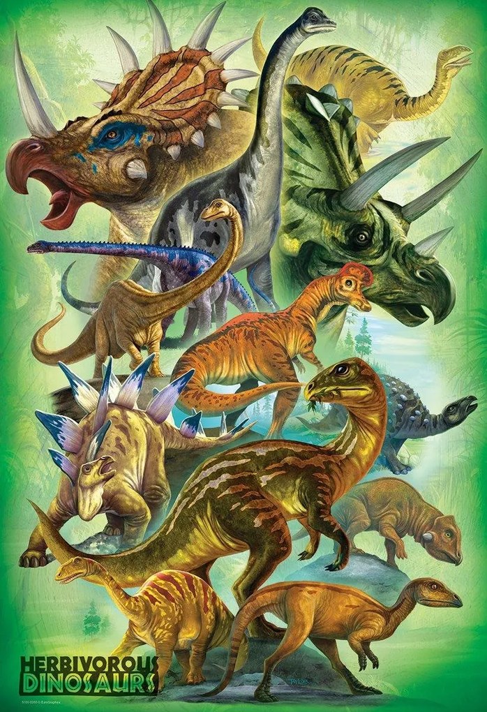 Puzzle eurographics puzzle býložraví dinosauři 100 dílků