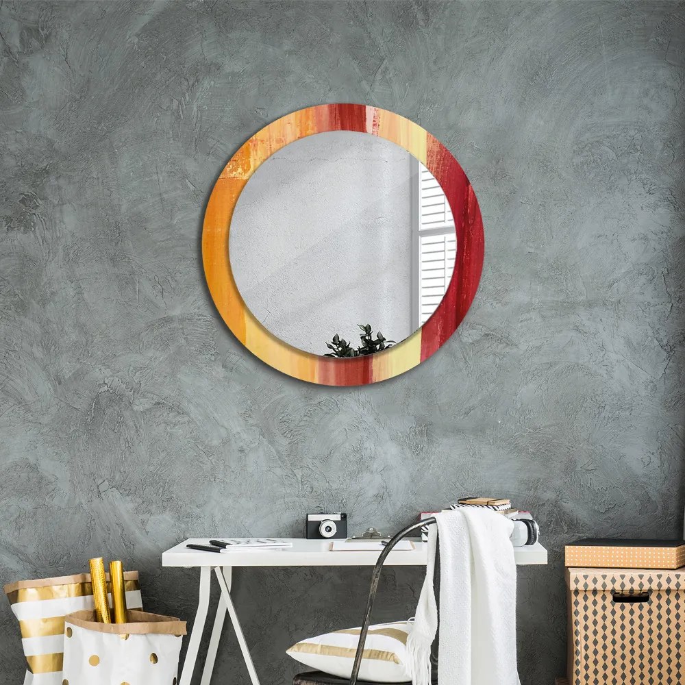 Kulaté zrcadlo tištěný rám Abstraktní obrázek fi 70 cm