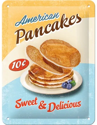 Postershop Plechová cedule - American Pancakes 20x15 cm