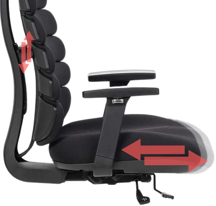 MERCURY Ergonomická kancelářská židle WORKEASE - černá látka