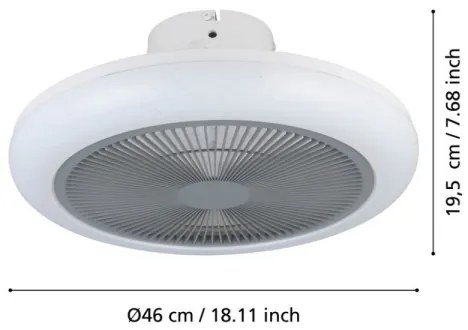 Eglo 35138 - LED Stmívatelný stropní ventilátor KOSTRENA LED/25,5W/230V šedá +DO