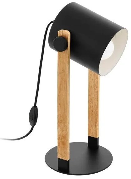 Eglo Vintage 43047 HORNWOOD Stolní lampa E27 1X28W černá, krémová / hnědá Lampy a lampičky na noční stolek