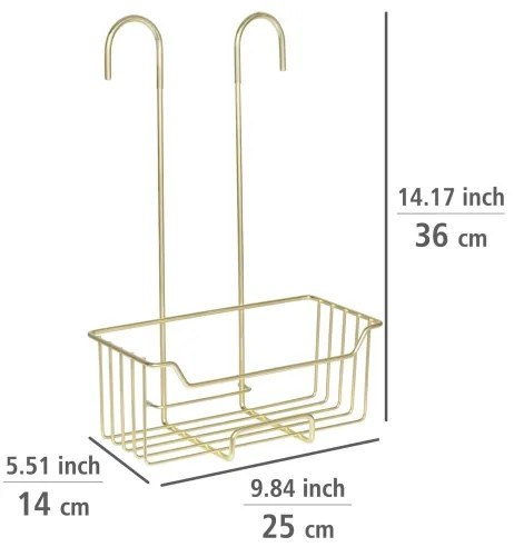 WENKO 25937100 - Sprchový koš MILO 25x36 cm nerez/zlatá/čirá