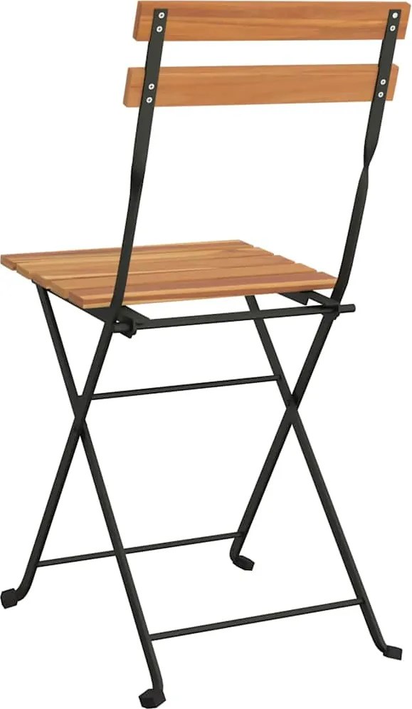 Skládací židle 2 ks, masivní dřevo, teak a ocel 319979