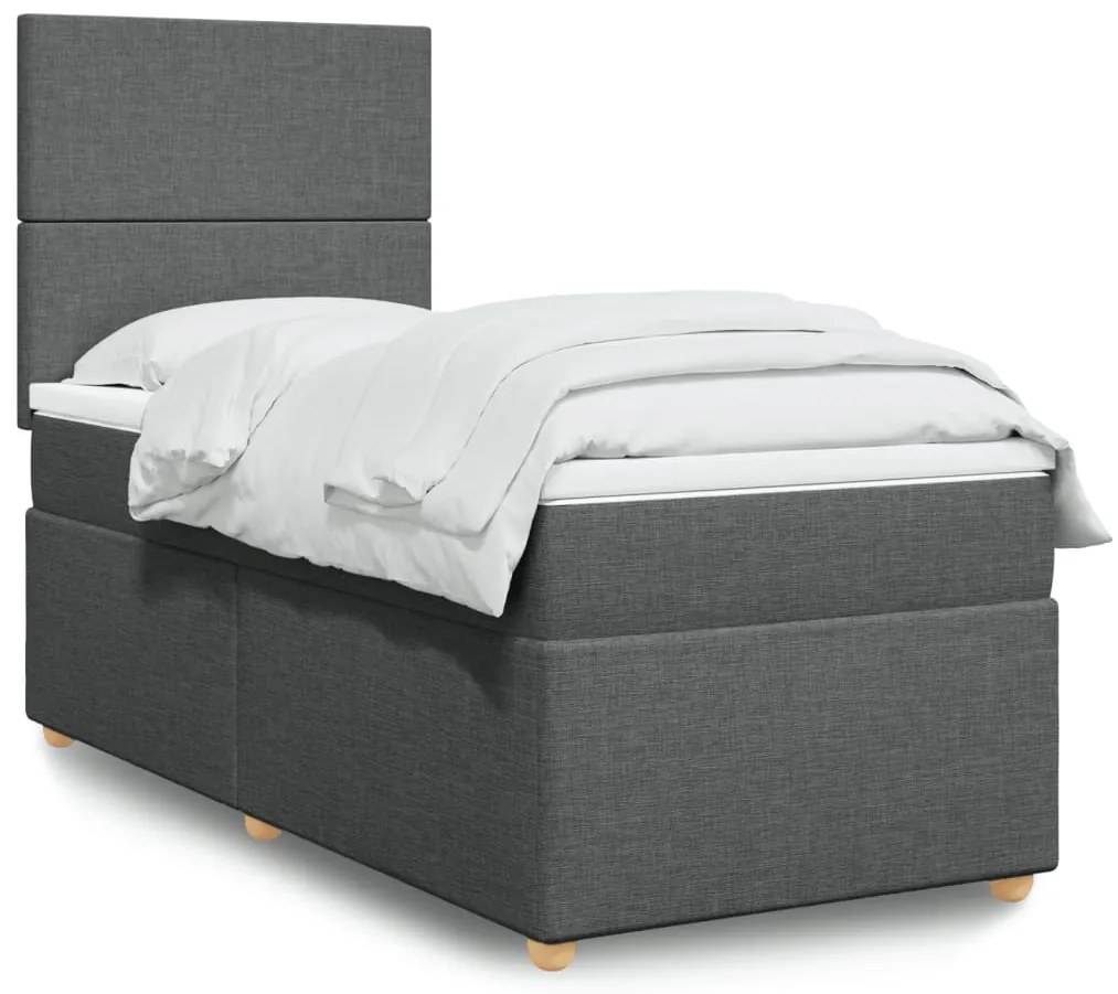 Box spring postel s matrací tmavě šedá 80 x 200 cm textil 3293401