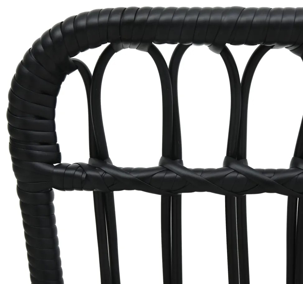 Zahradní židle polyratan černá - Default Title