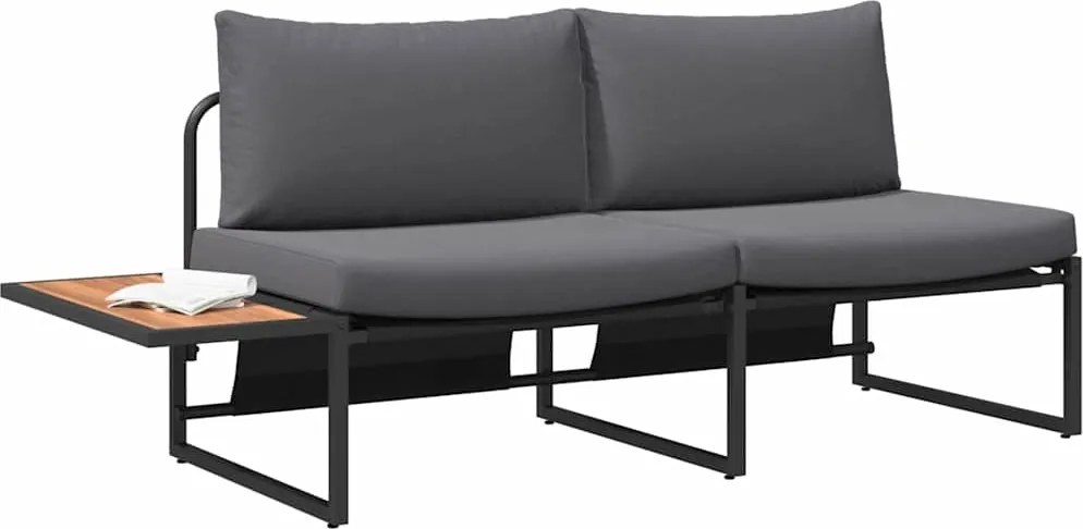 vidaXL Zahradní sofa s polštářem Antracit 200,5 x 70 x 85,5 cm Ocel [42007549]