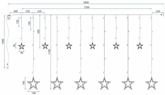 LED závěs CD001-138 s dálkovým ovládáním