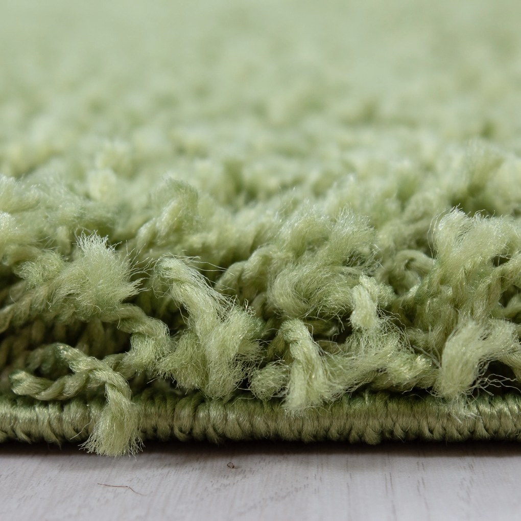 Ayyildiz, Kusový koberec Life Shaggy 1500 green kruh, 80x80 (průměr) kruh, zelená, ložnice