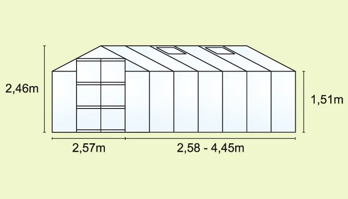 Skleník URANUS 9900 polykarbonát zelený Dekorhome Polykarbonát 4 mm