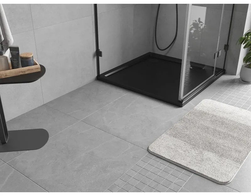 Mexen Flow Slim, čtvercová sprchová vanička 85 x 85 cm, černá matná, 46S708585