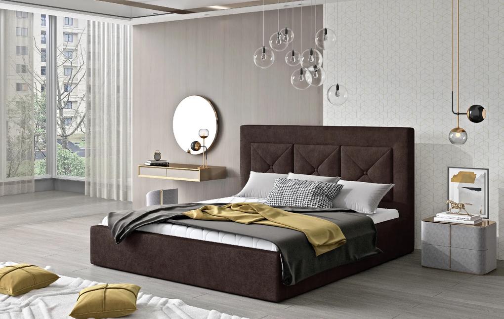 Eltap Čalouněná postel Cloe s úložným prostorem Materiál a barva potahu: Monolith 29 - tmavě hnědá, Rozměry (cm): 160x200