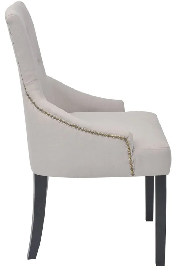 Jídelní židle 6 ks krémově šedé textil - Default Title