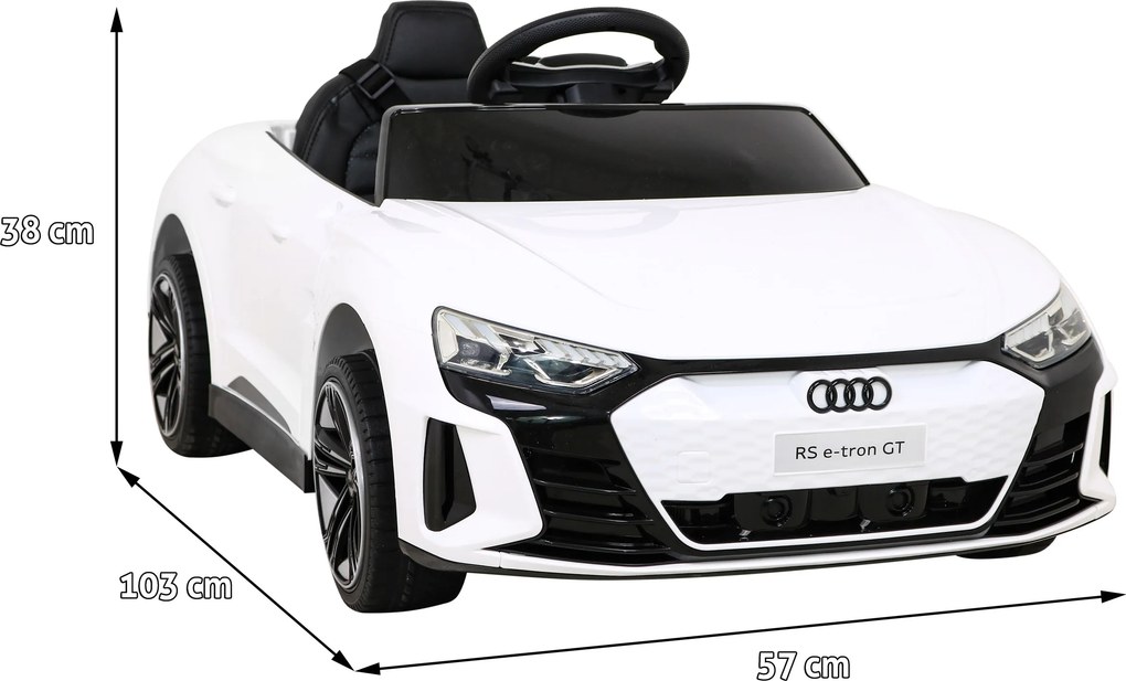 Ramiz Elektrické autíčko Audi RS E-Tron GT pro děti bílé + dálkové ovládání + pohon 4x4 + rádio MP3 + LED + EVA