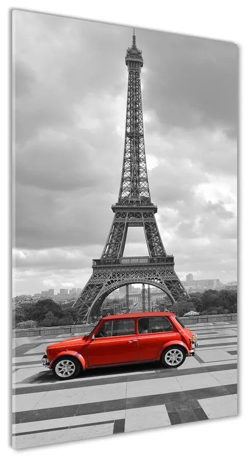 Wallmuralia Foto obraz akrylový Eiffelová věž auto 70x140 cm
