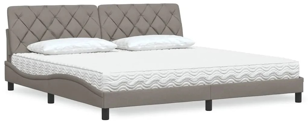 Postel s matrací taupe 200 x 200 cm textil 3310766