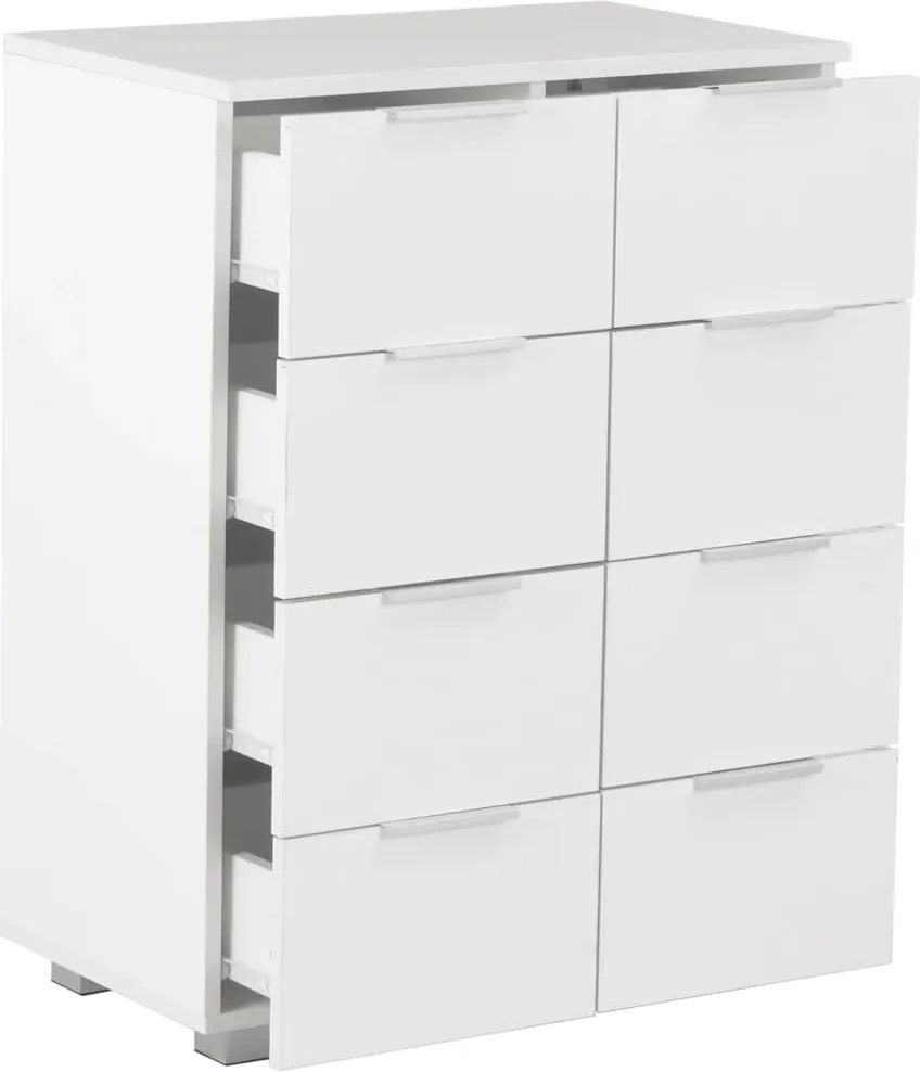 Příborník bílý s vysokým leskem 60x35x80 cm kompozitní dřevo 283712