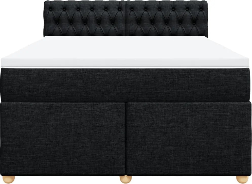 Box spring postel s matrací černá 160x200 cm textil 3286740