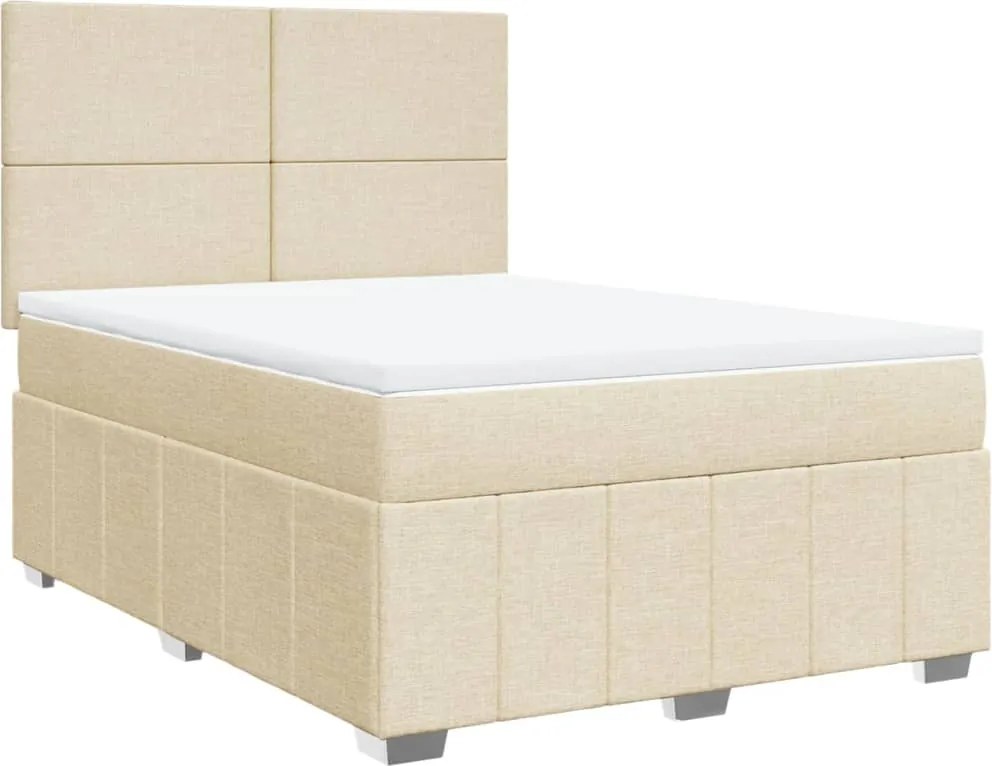 Box spring postel s matrací krémová 140x190 cm textil 3291661