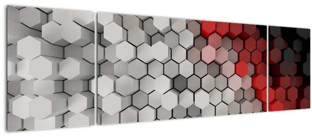 Obraz - 3D hexagony (170x50 cm)