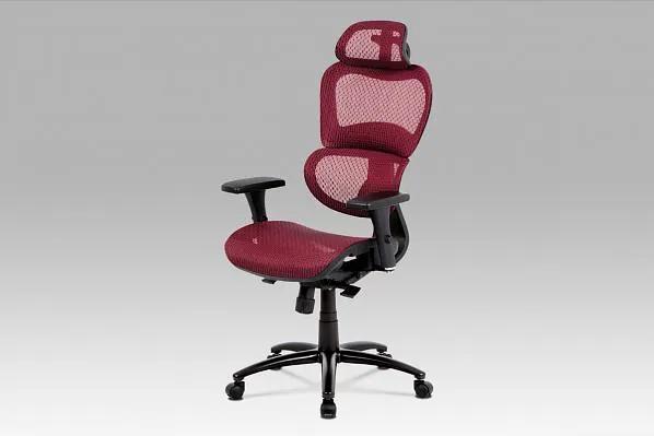 Artium  Kancelářská židle, synchronní mech., červená MESH, plast.kříž