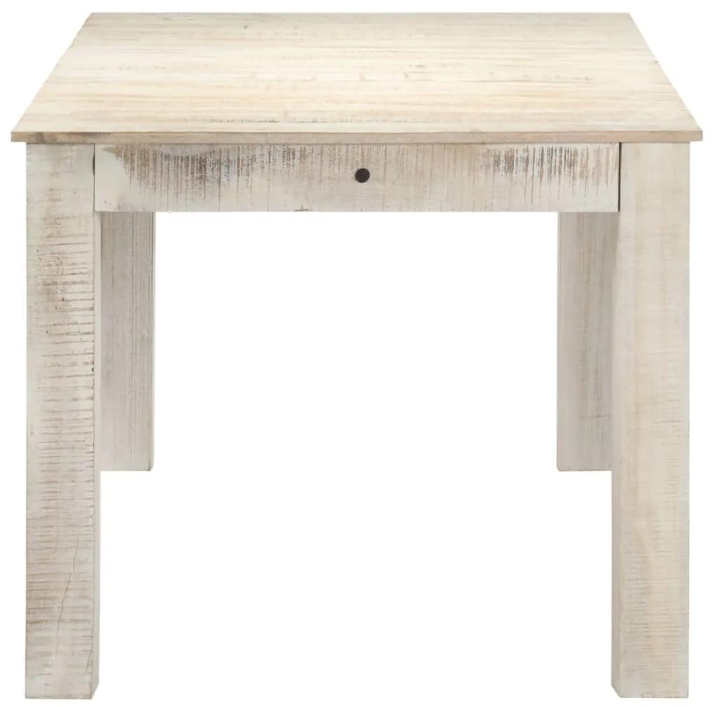 Jídelní stůl bílý 180 x 90 x 76 cm masivní mangovníkové dřevo - Default Title