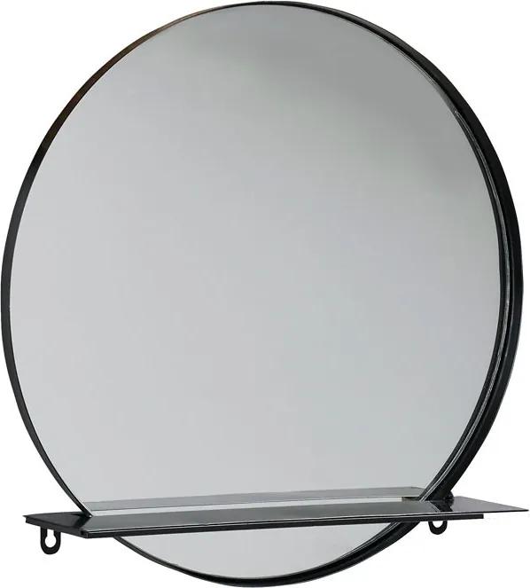 Villa Collection, Kulaté Zrcadlo s policí Black 40 cm | Černá