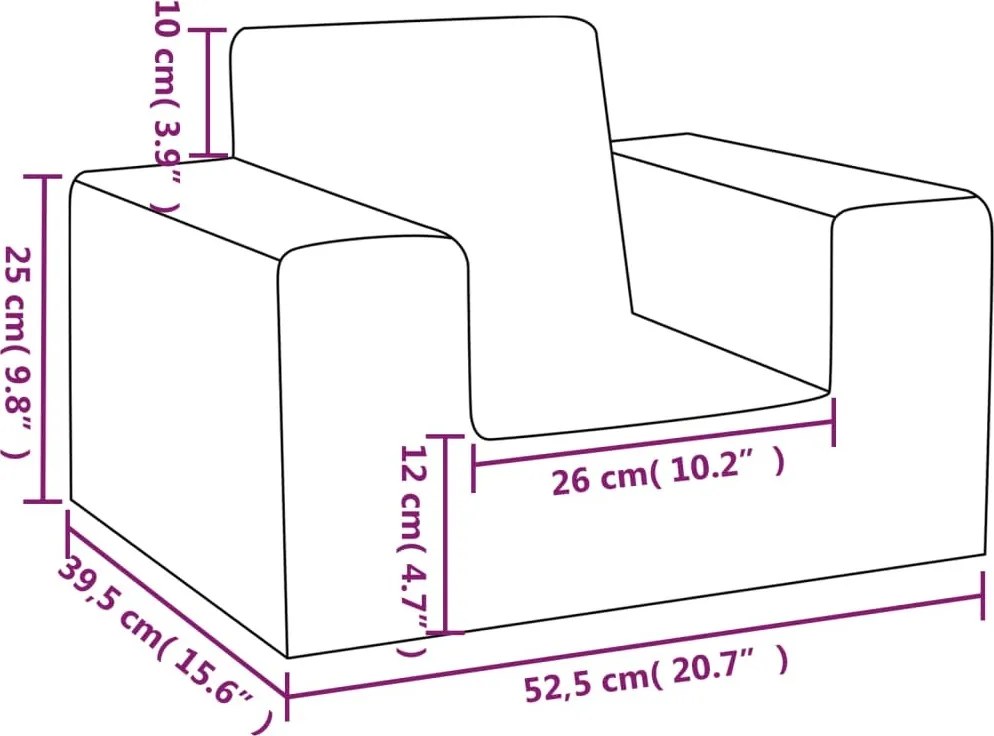 vidaXL Dětská pohovka měkký plyš [341810] Barva: Modrá