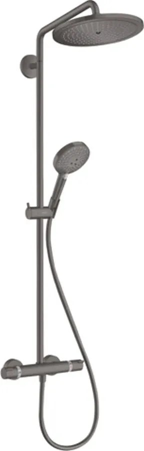 Hansgrohe Croma Select S, Showerpipe 280 1jet s termostatem a ruční sprchou Raindance Select S 120 3jet, kartáčovaný černý chrom, HAN-26890340