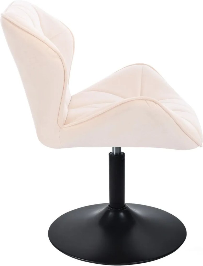 LuxuryForm DESIGN Otočná židle MILANO VELUR na černém talíři - krémová