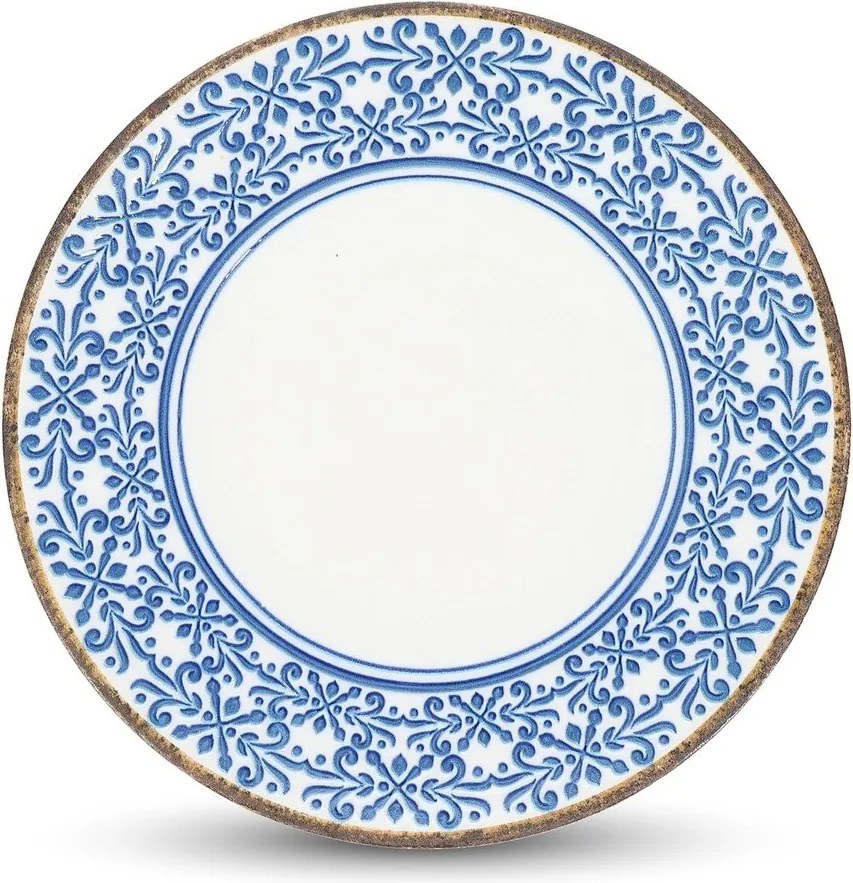 Bílý/modrý porcelánový talíř ø 27 cm Azul – BonBistro