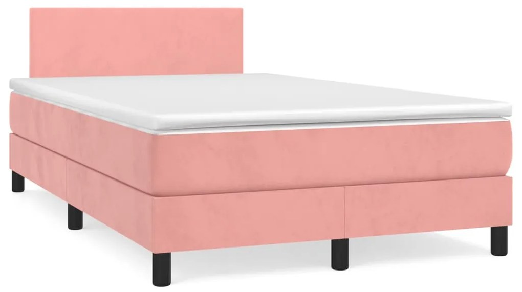 Box spring postel s matrací růžová 120x190 cm samet 3269830