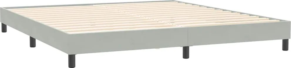 Postel Box Spring bez matrace světle šedá 200x220 cm samet 3315891