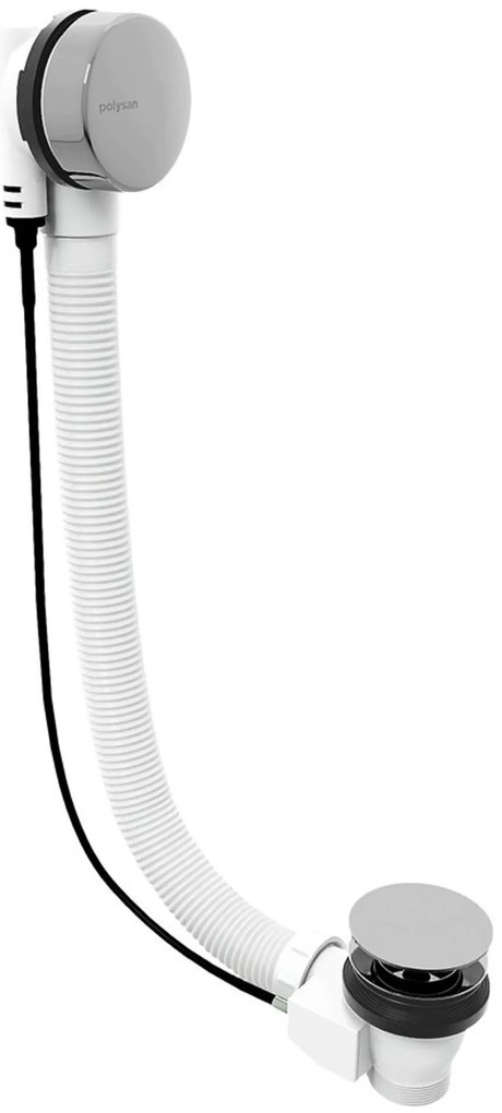 Polysan - Vanová odtoková a přepadová souprava, délka 80 cm, chrom 71852