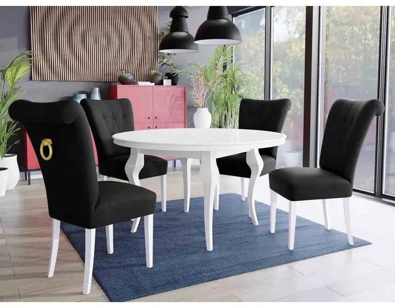 Čalouněná jídelní židle ST65 + klepadlo, Klepadlo: černá, Barva křesla: černá, Potah: Magic Velvet 2219