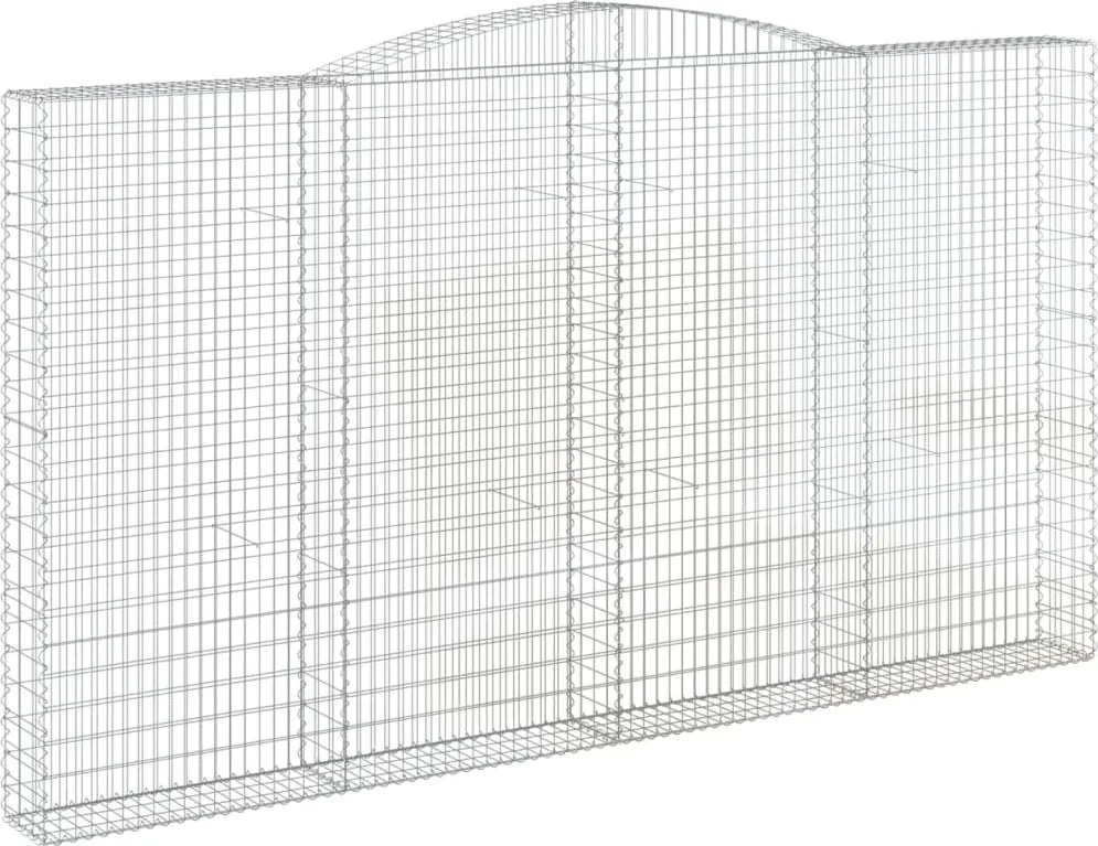 Klenuté gabionové koše 2 ks 400x30x220/240cm pozinkované železo 3146944