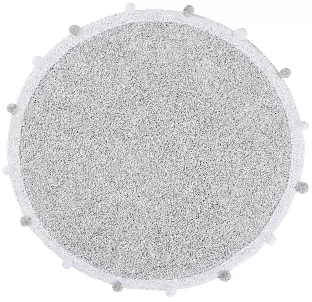 Lorena Canals koberce Pro zvířata: Pratelný koberec Bubbly Light Grey 120x120 (průměr) kruh