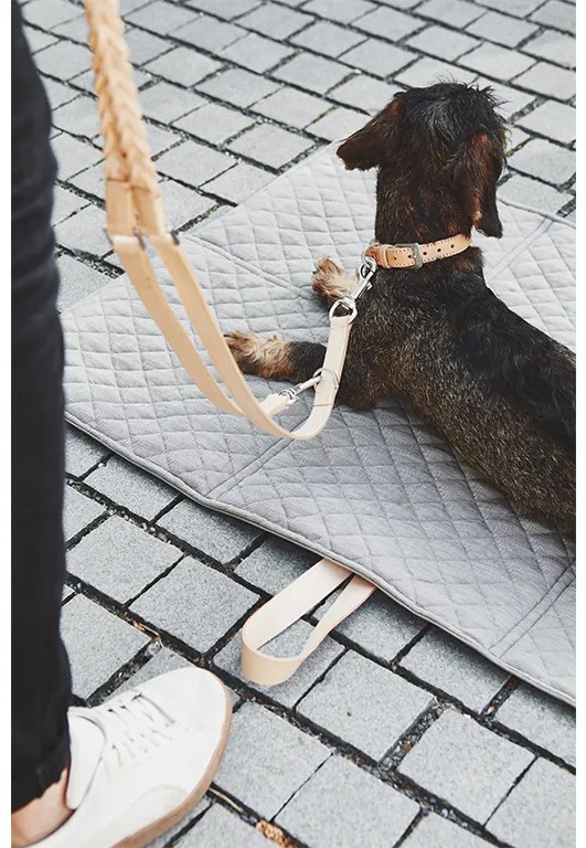 Kožený obojek pro psa MiaCara Bergamo pletená natural Velikost: L