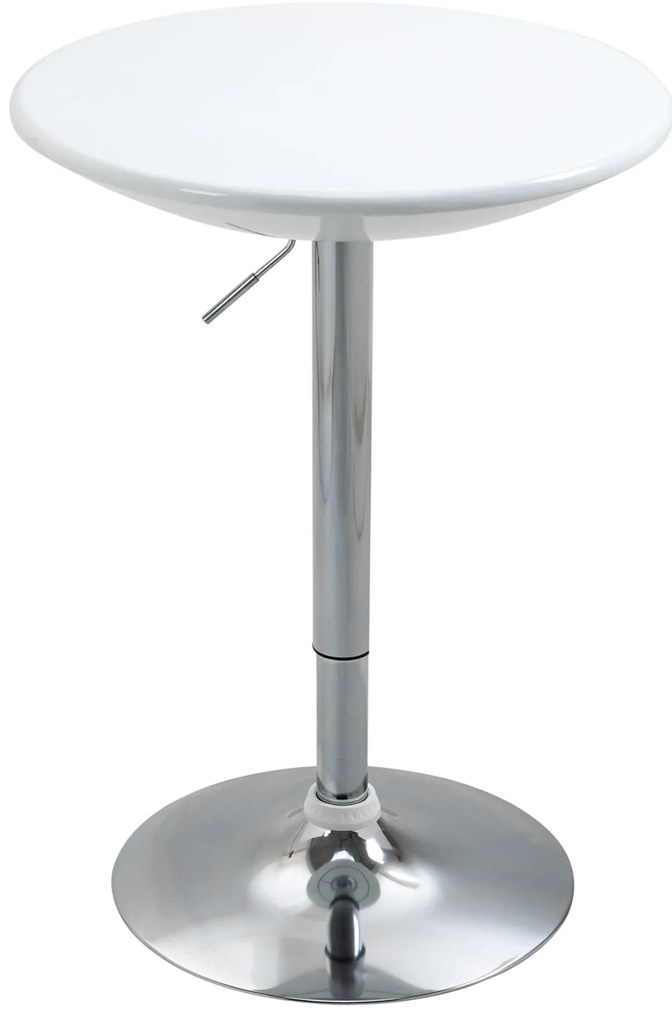 HOMCOM Barový stůl moderní jídelní stůl výškově nastavitelný kovový ABS lakovaný bílá Ø61 x 76-97 cm do kuchyně a obývacího pokoje | Aosom.de