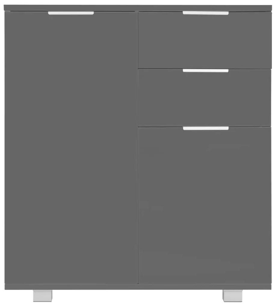 Příborník šedý s vysokým leskem 71x35x80 cm dřevotříska