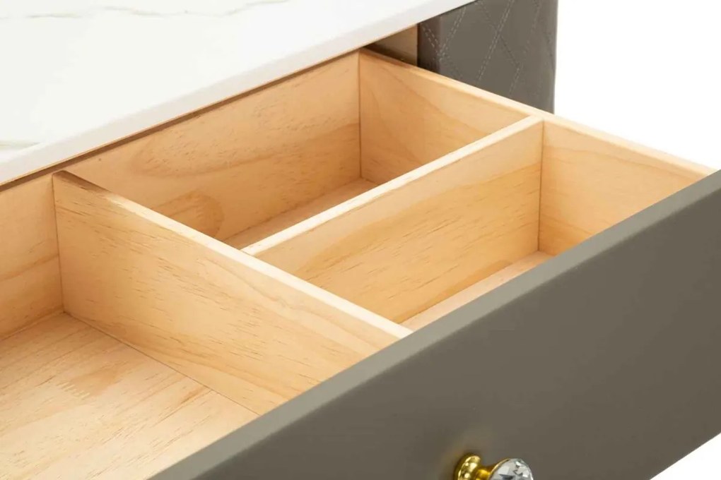Designový toaletní stolek s taburetkou Pembroke šedý