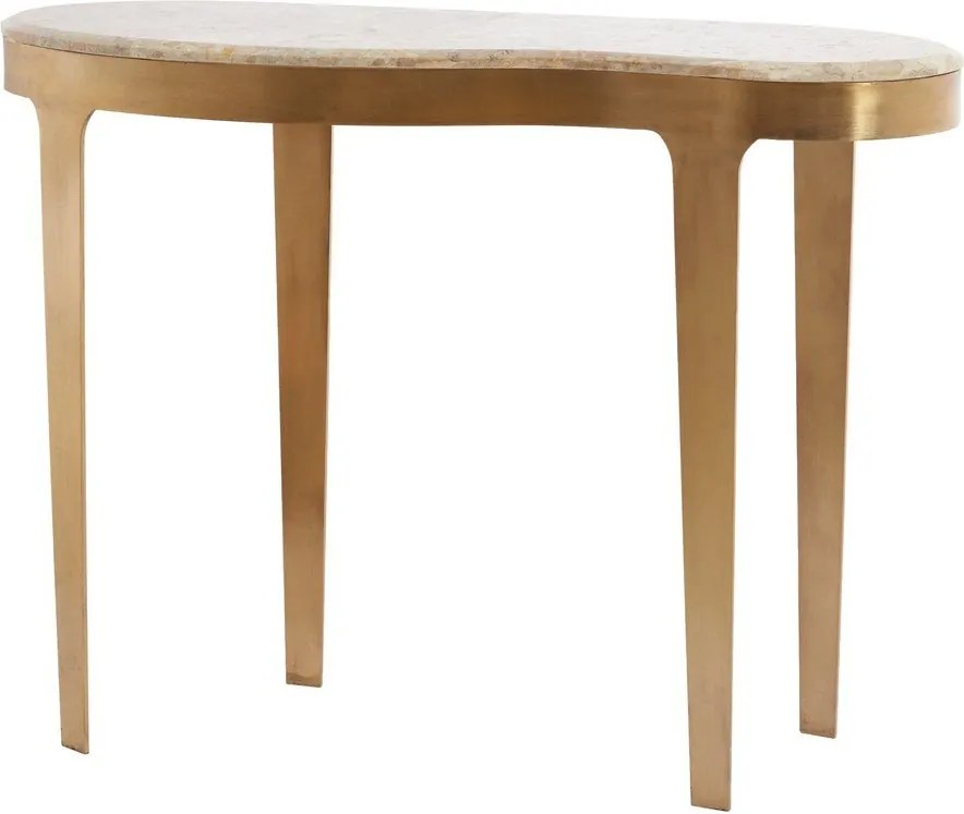 Konzolový stolek s mramorovou deskou v bronzové barvě/taupe 40x110 cm Giulio – Light & Living