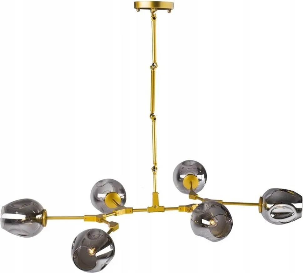Závěsná lampa Modern ORCHID-6 zlato šedá 130 cm